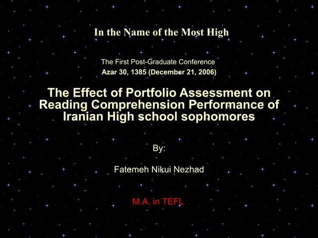 Paper Presented at Tehran University | PPT