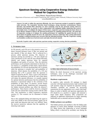 Spectrum Sensing using Cooperative Energy Detection Method for Cognitive Radio | PDF