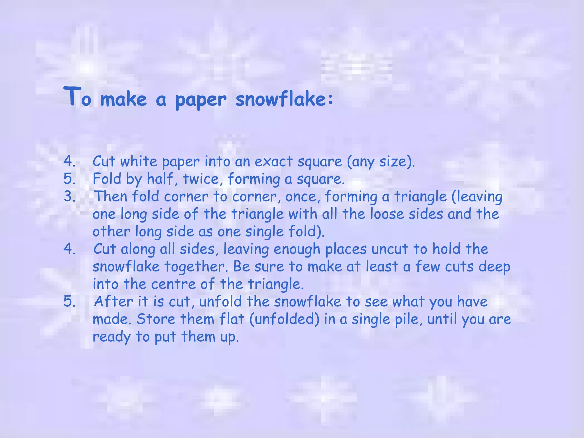 Paper snowflakes | PPS