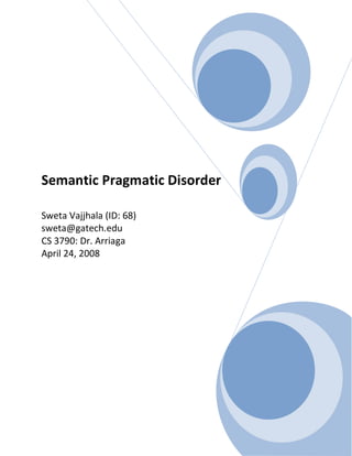 Semantic Pragmatic Disorder : A Cognitive Science Prespective | PDF