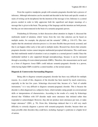 Semantic Pragmatic Disorder : A Cognitive Science Prespective | PDF