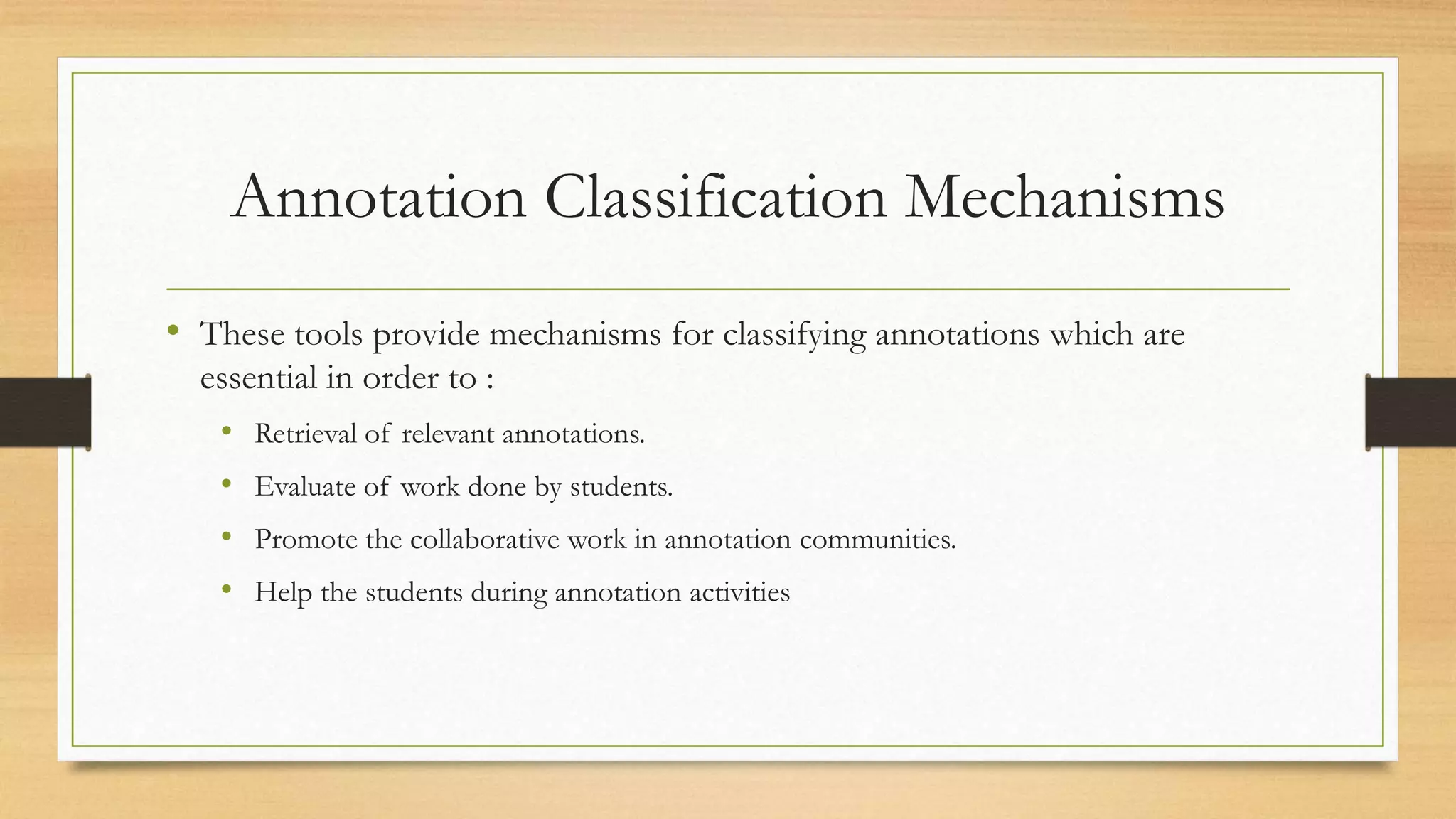 Document Annotation Tools: Annotation Classification Mechanisms | PPT