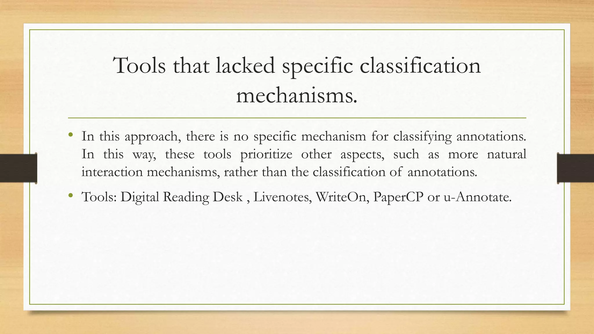 Document Annotation Tools: Annotation Classification Mechanisms | PPT