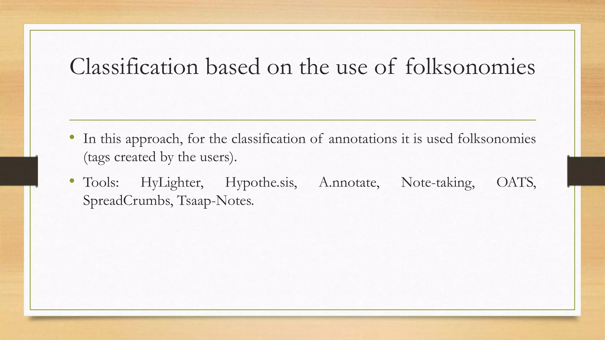 Document Annotation Tools: Annotation Classification Mechanisms | PPT