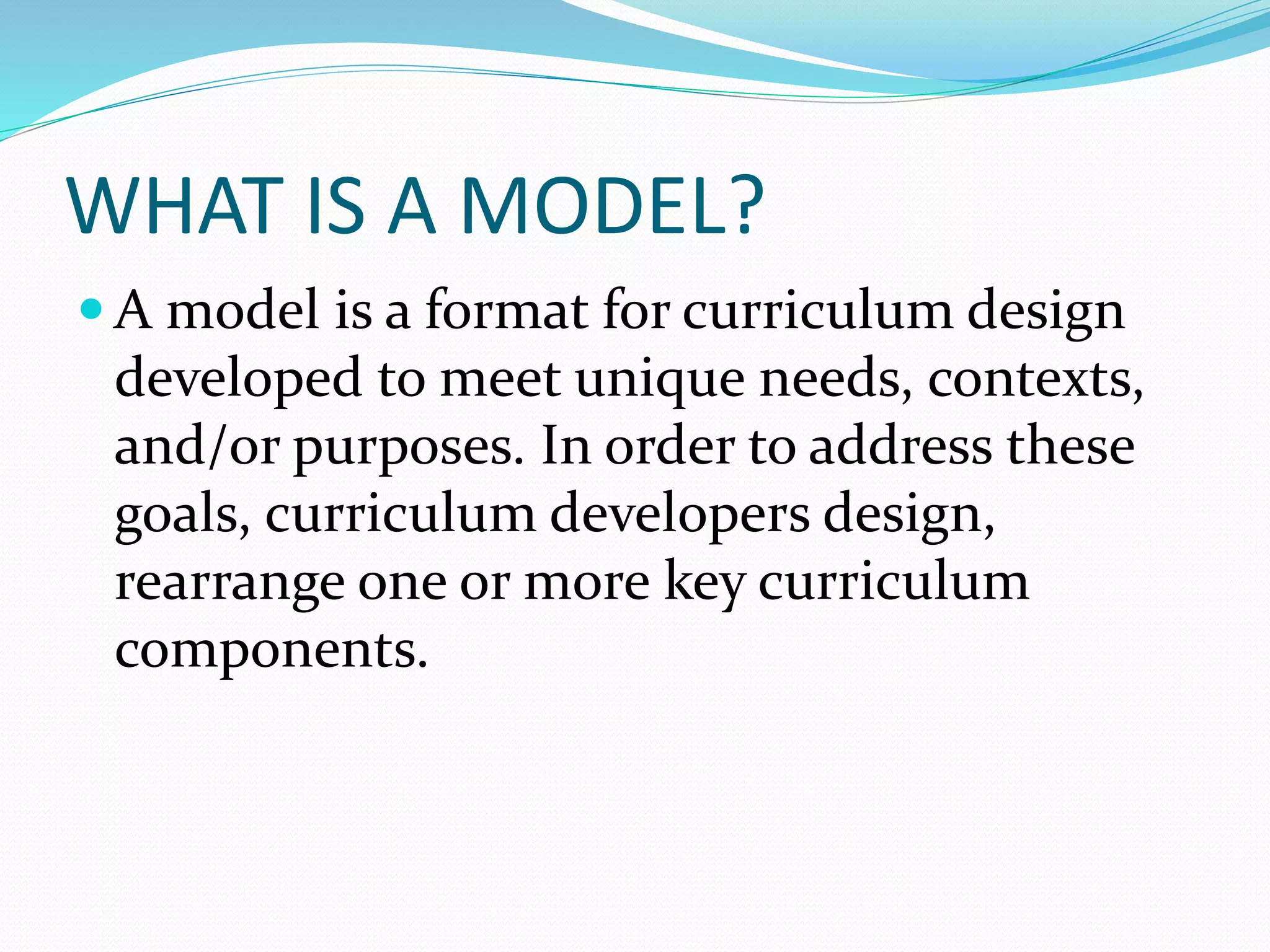 SCIENTIFIC MODELS OF CURRICULUM DEVELOPMENT RALPH TYLER AND HILDA TABA ...