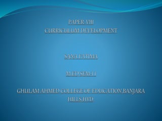 SCIENTIFIC MODELS OF CURRICULUM DEVELOPMENT RALPH TYLER AND HILDA TABA ...