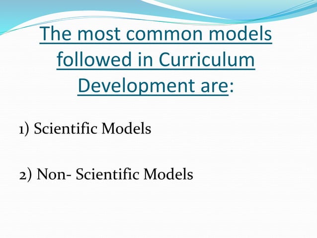SCIENTIFIC MODELS OF CURRICULUM DEVELOPMENT RALPH TYLER AND HILDA TABA ...