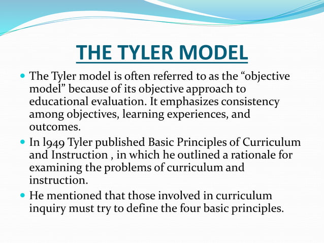 SCIENTIFIC MODELS OF CURRICULUM DEVELOPMENT RALPH TYLER AND HILDA TABA