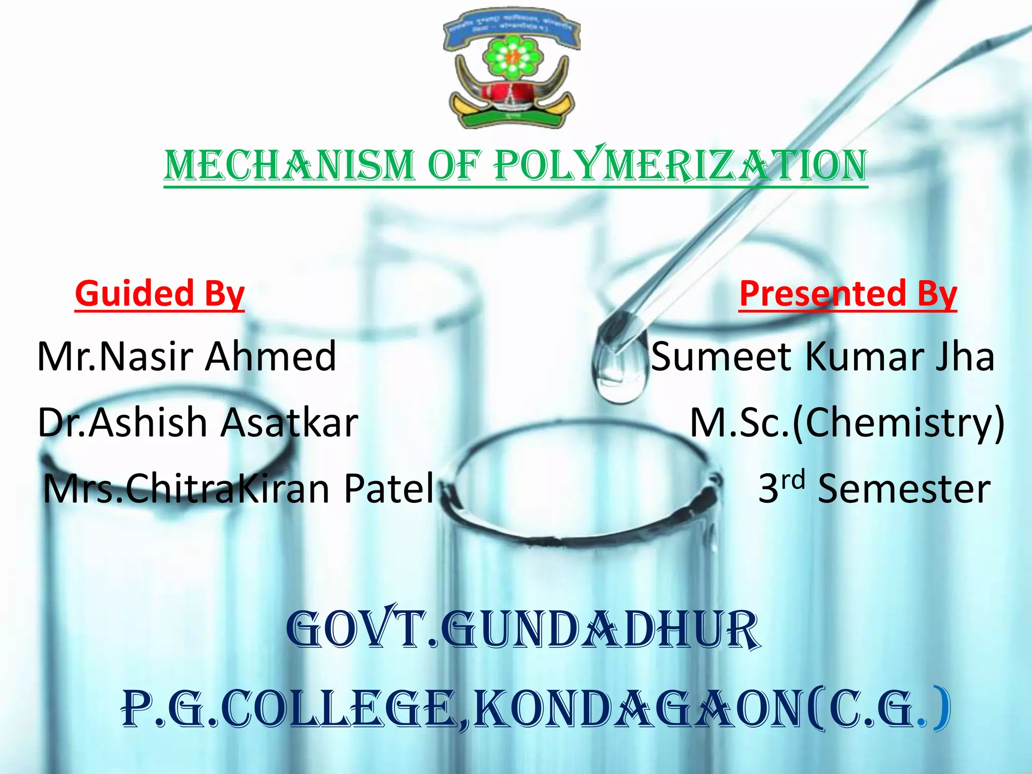 Mechanism of Polymerization | PDF