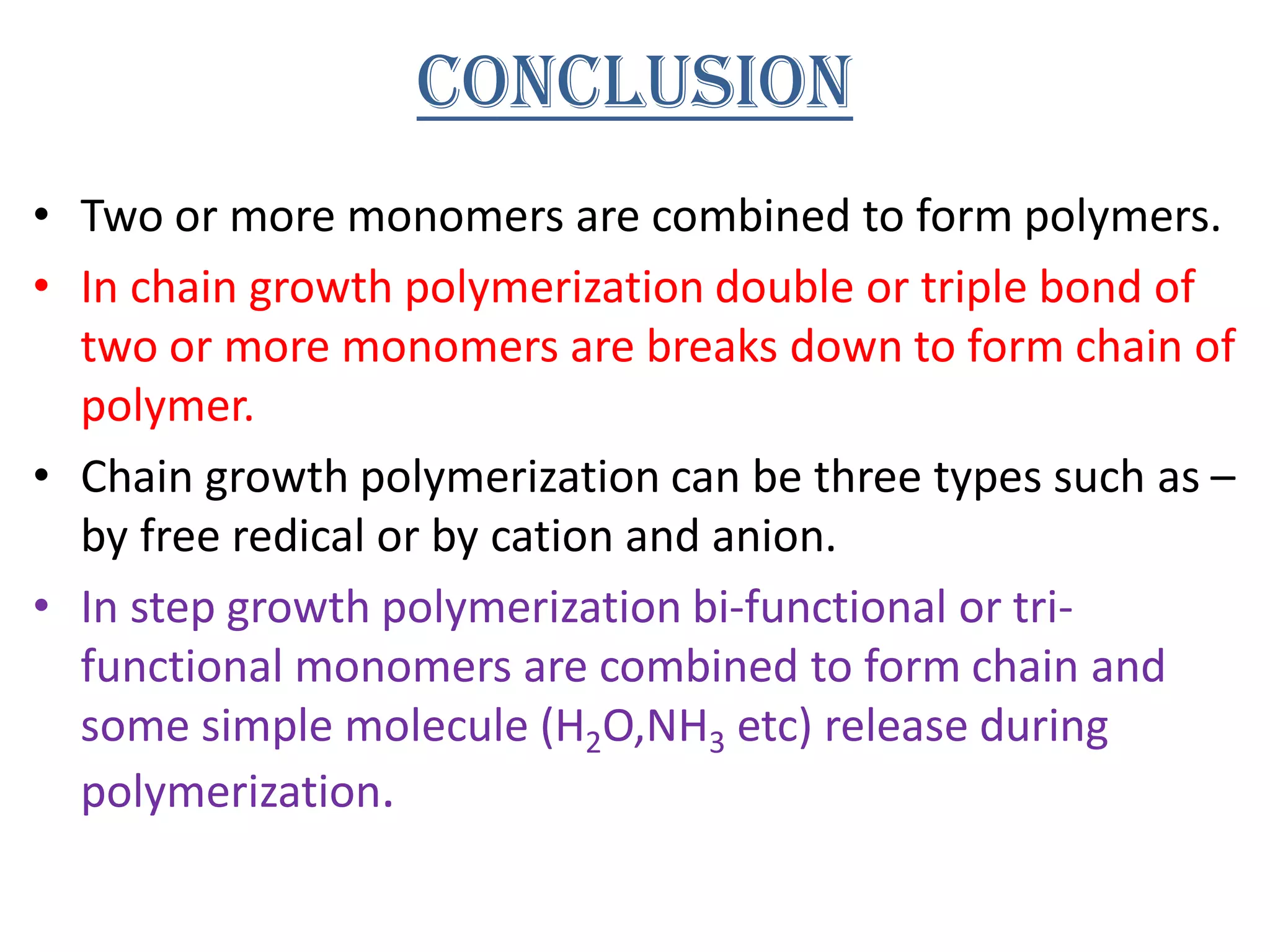 Mechanism of Polymerization | PDF
