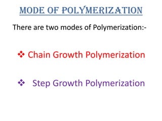 Mechanism of Polymerization | PDF