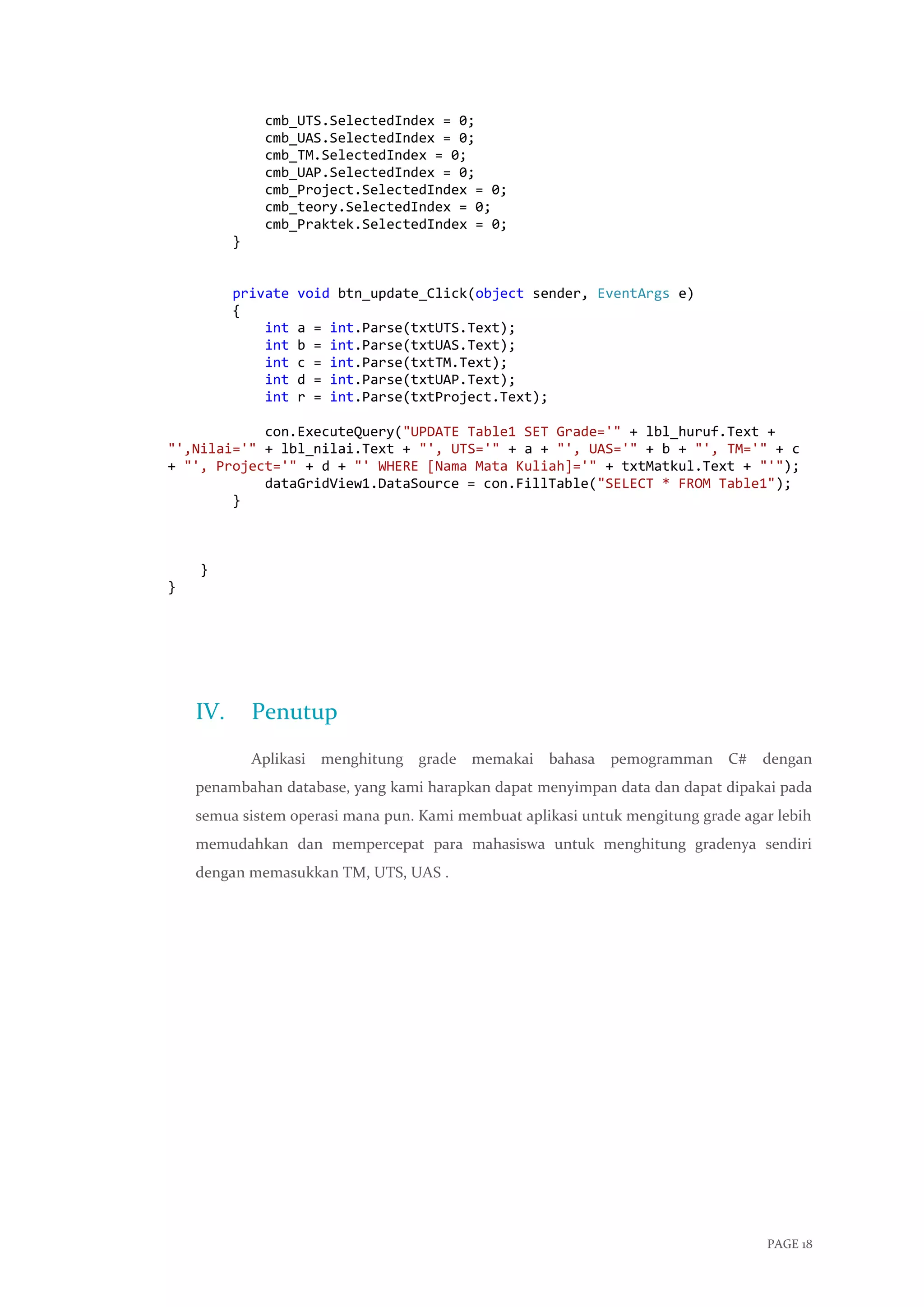 Laporan Programing for Business | DOCX