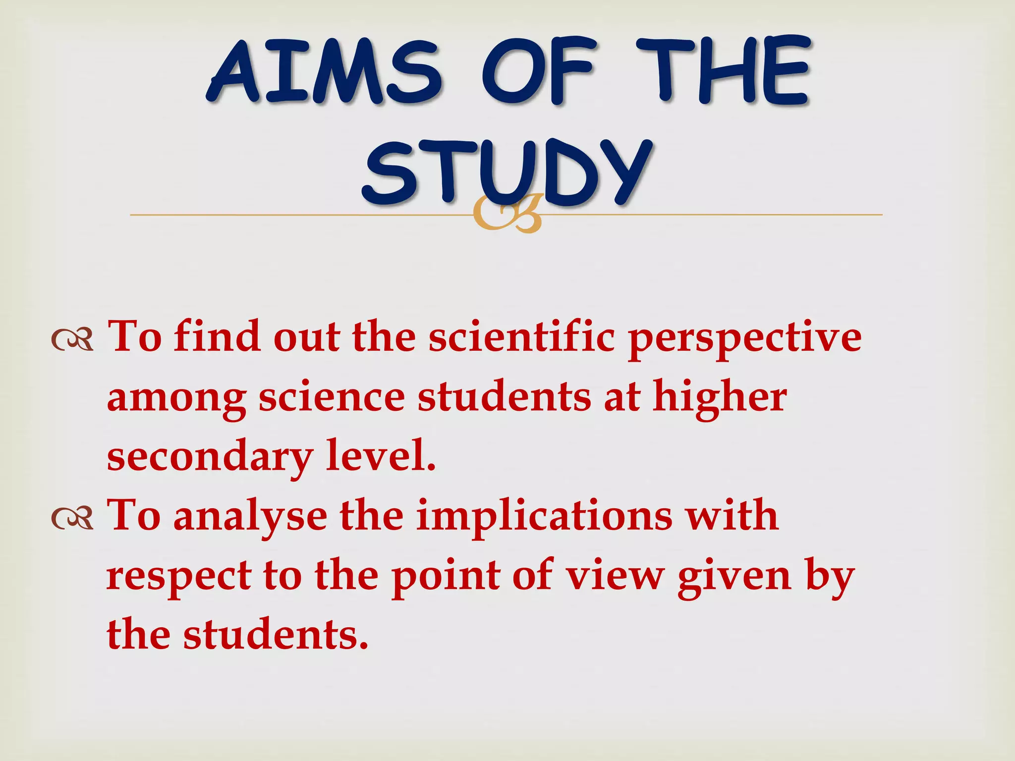 ATTITUDE OF SCIENCE STUDENTS TOWARDS TECHNOLOGY INNOVATIONS | PPT