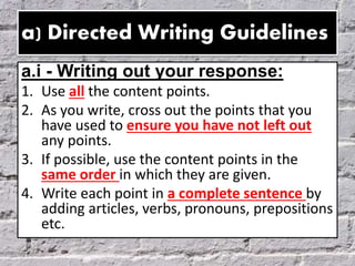 Paper 1: Section A (Directed Writing) | PPTX