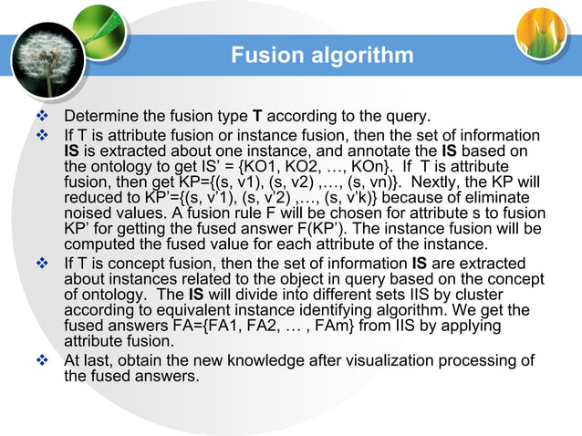 Research on agricultural ontology-based knowledge fusion method | PPT