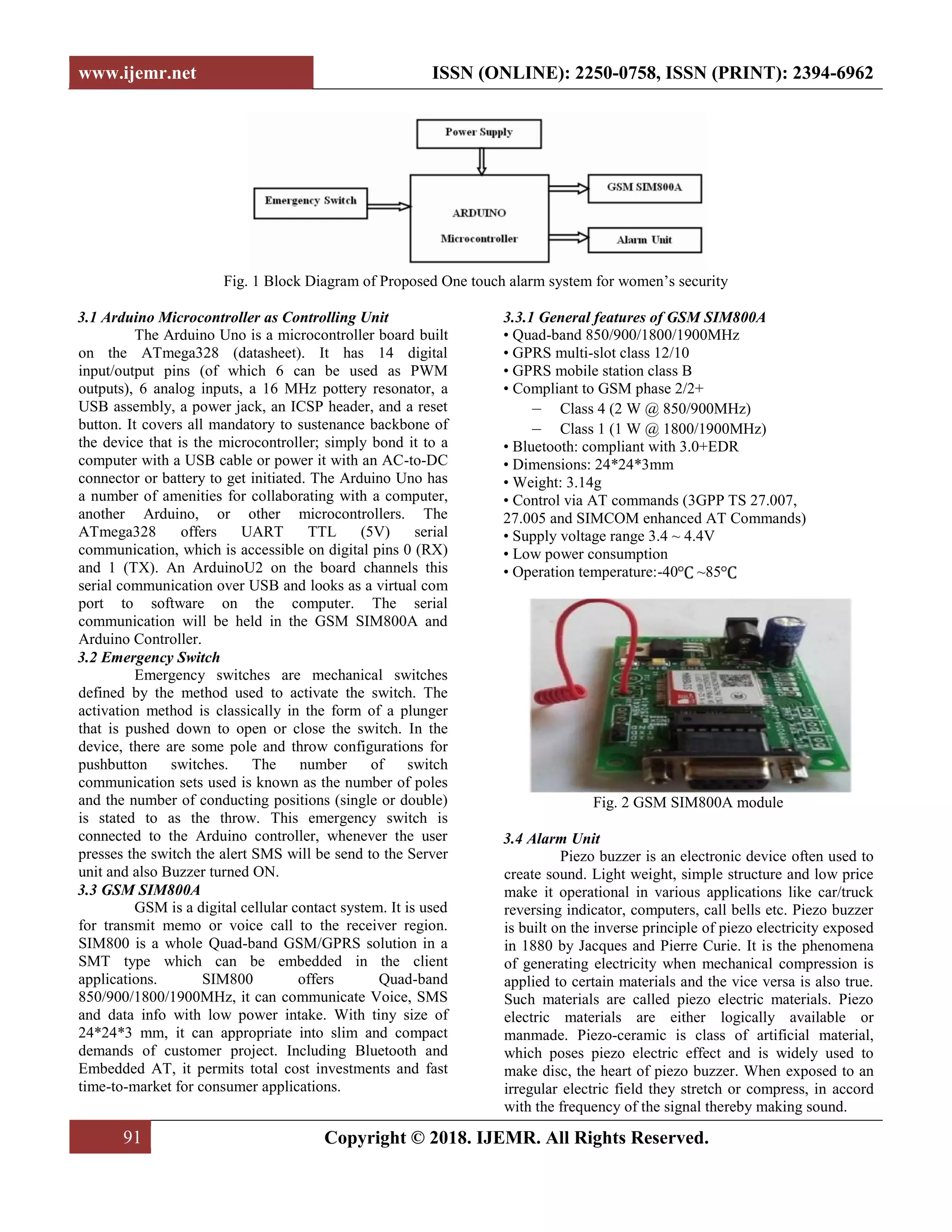 A Smart Alarm System for Women’s Security | PDF