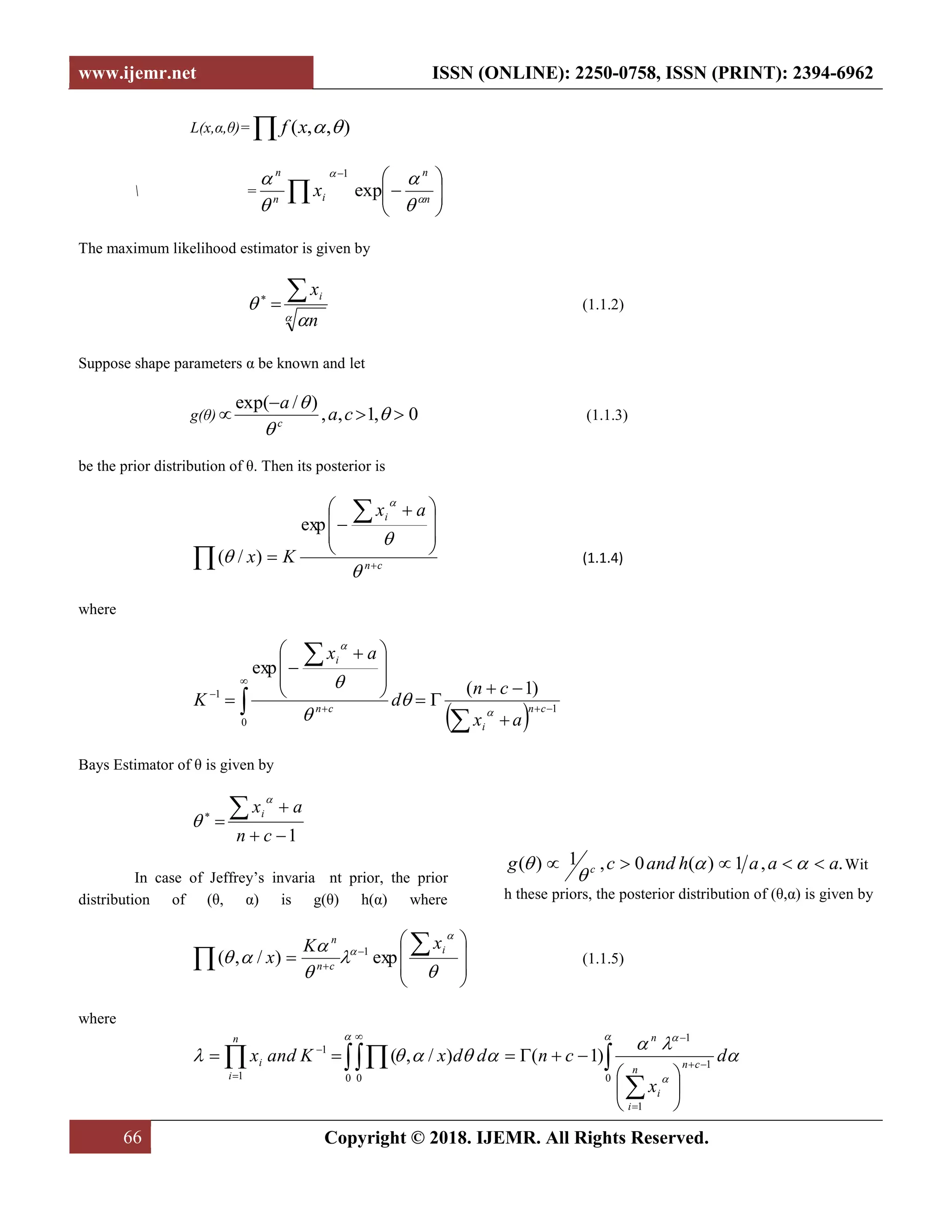 On Extension Of Weibull Distribution With Bayesian Analysis Using S Plus Software Pdf