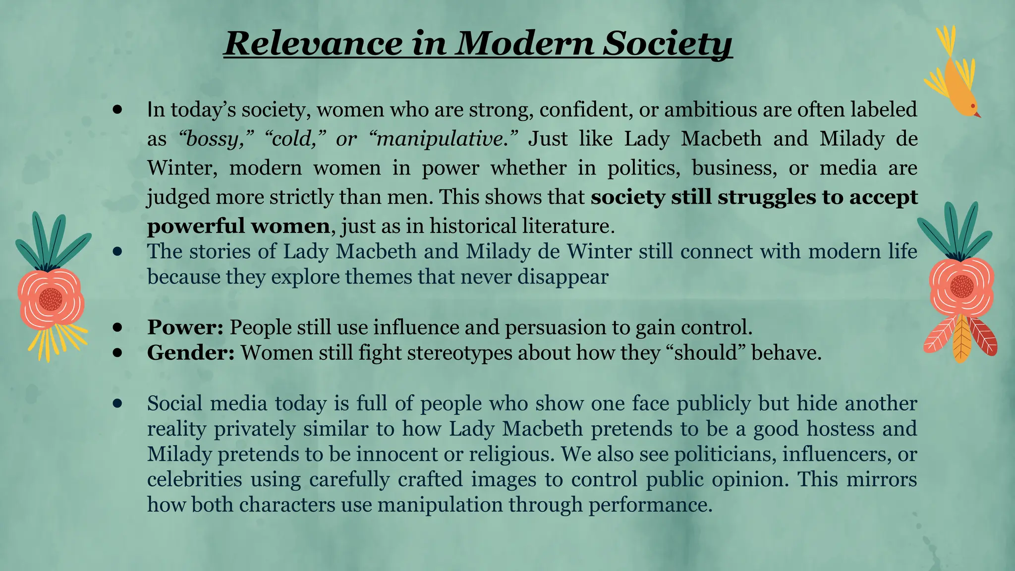 Comparison between Lady Macbeth and Melady De Winter | PPTX