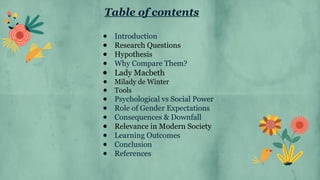 Comparison between Lady Macbeth and Melady De Winter | PPTX