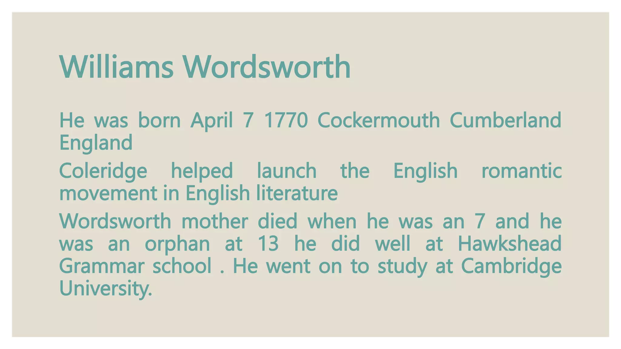 paper 103.Wordsworth and his works | PPTX