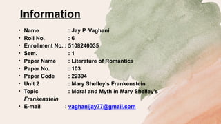 Frankenstein: Ambition, Responsibility, and Myth | PPTX