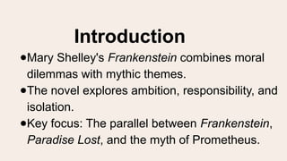 Frankenstein: Ambition, Responsibility, and Myth | PPTX