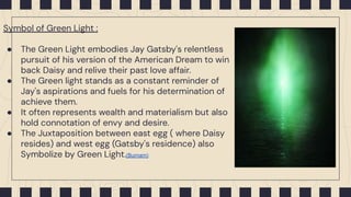 presentation paper 106 decoding the green light in novel great gatsby | PDF