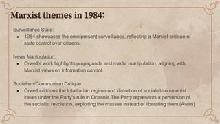 "George Orwell's '1984': A Marxist Study” | PPTX