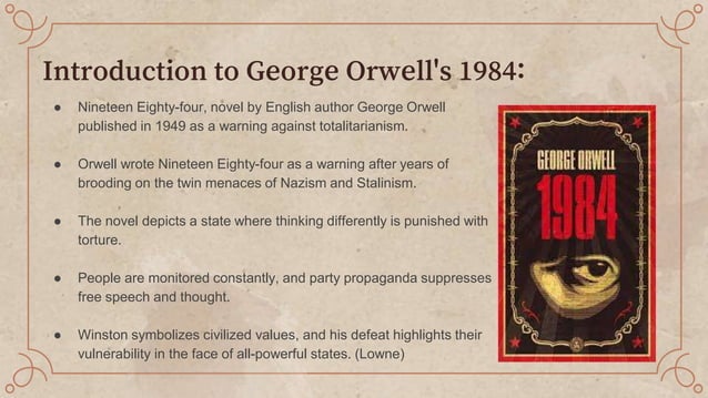 "George Orwell's '1984': A Marxist Study” | PPTX