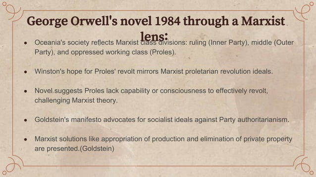 "George Orwell's '1984': A Marxist Study” | PPTX