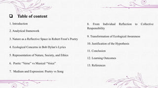 From Verse to Voice: An Ecocritical Study of Nature, Society, and Human ...
