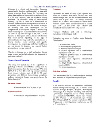 Paps smear study | PDF