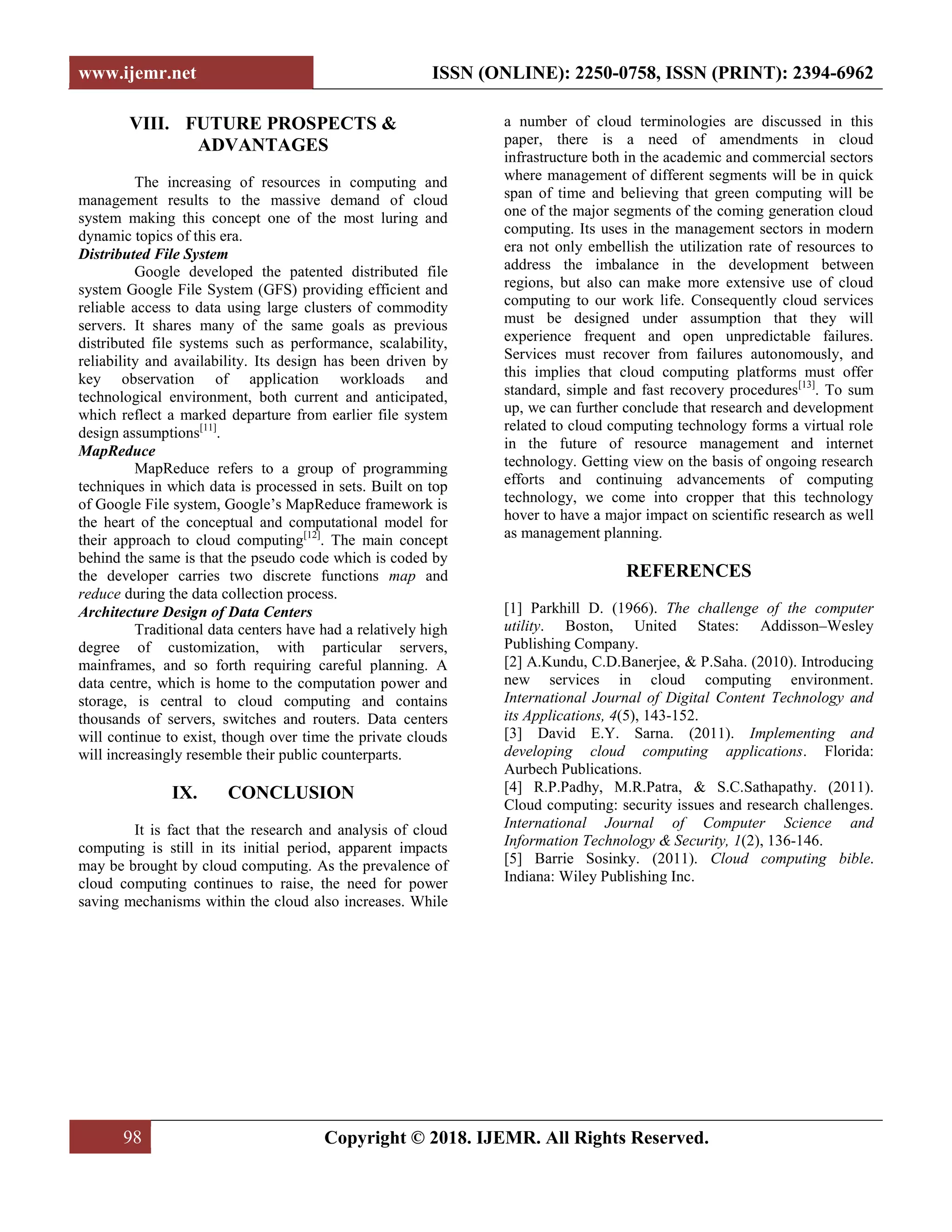 Cloud Computing in Resource Management | PDF