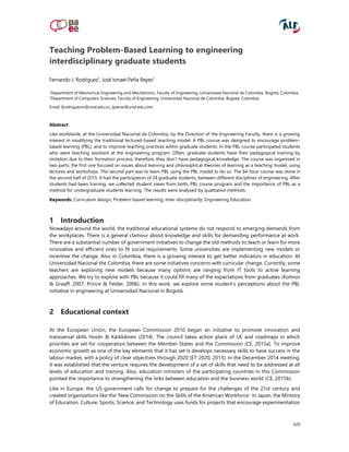 Teaching problem-based learning to engineering interdisciplinary ...