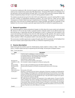 Teaching problem-based learning to engineering interdisciplinary ...