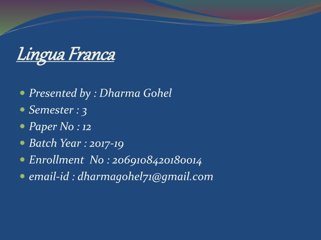 Paper 12 lingua franca | PPTX