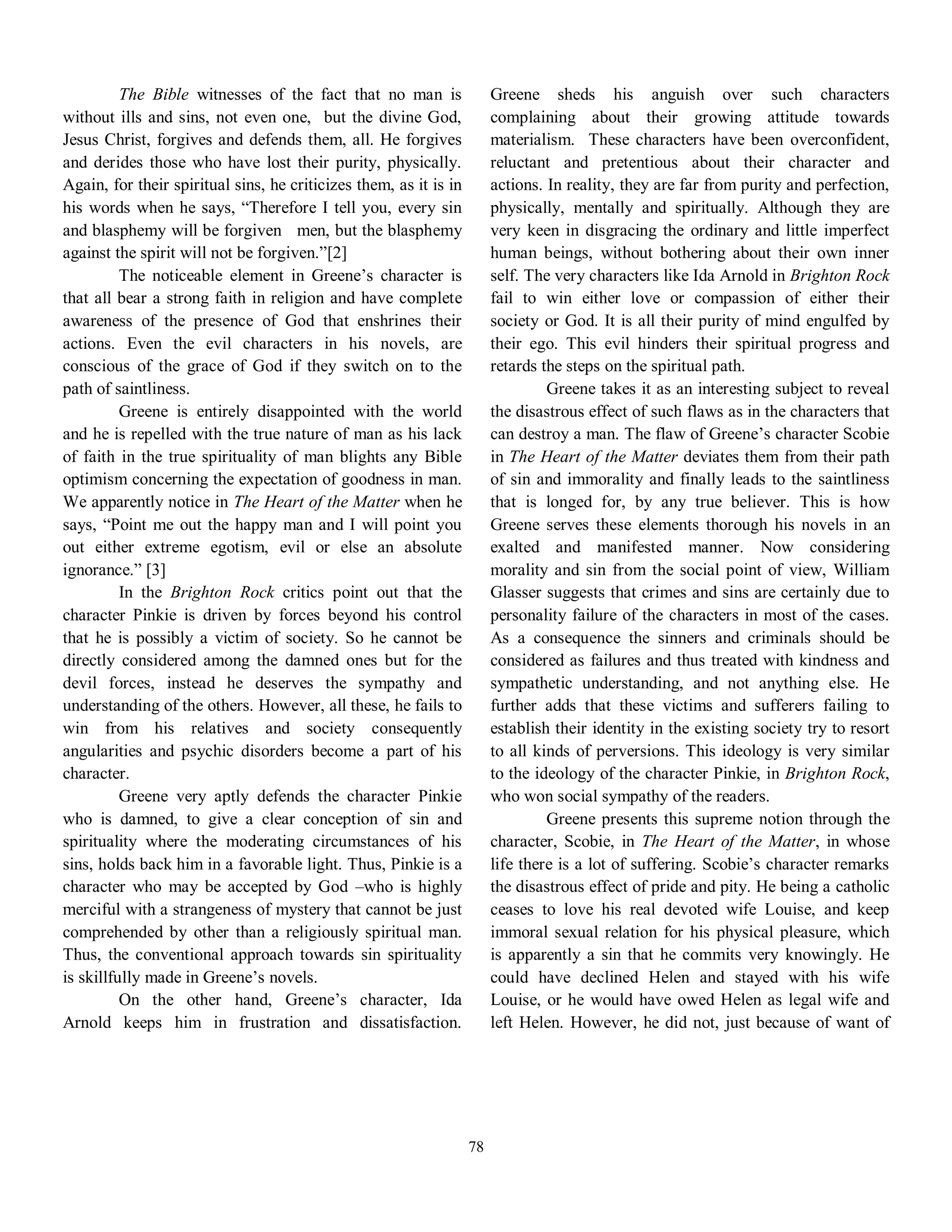 Elements of sin and spirituality in the selected works of graham greene ...