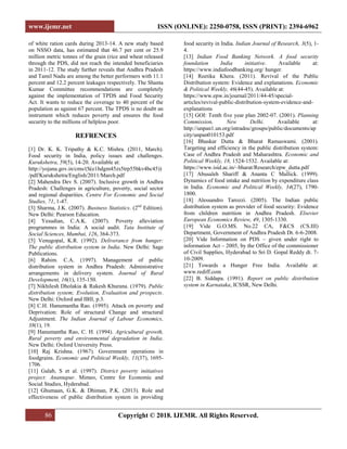 Role of Public Distribution System in Andhra Pradesh an Analysis | PDF