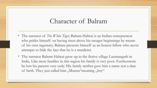 Paper 13 (The New Literature) character of balram | PPT