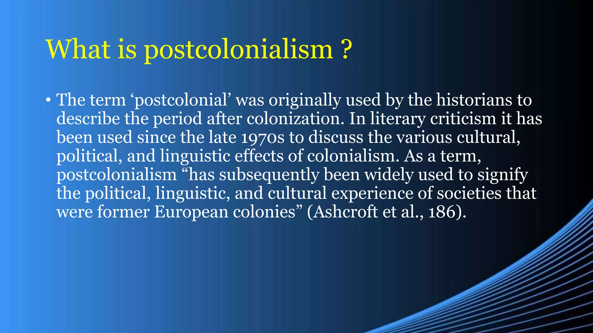 Post-colonialism in Coetzee's Waiting for the Barbarians | PPT