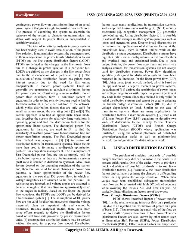 Predicting Post Outage Transmission Line Flows using Linear Distribution Factors | PDF