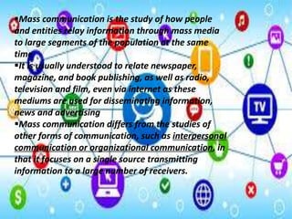 Paper no.15 mass media and communication | PPT