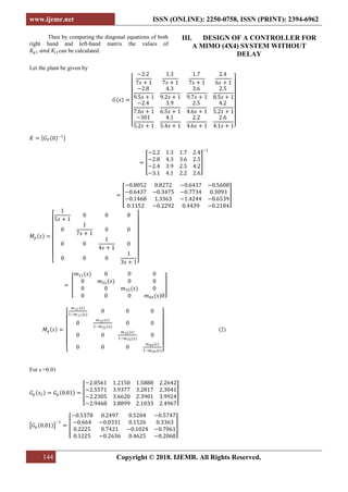 Design of a Controller for MIMO System by using Approximate Model Matching (AMM) Method | PDF