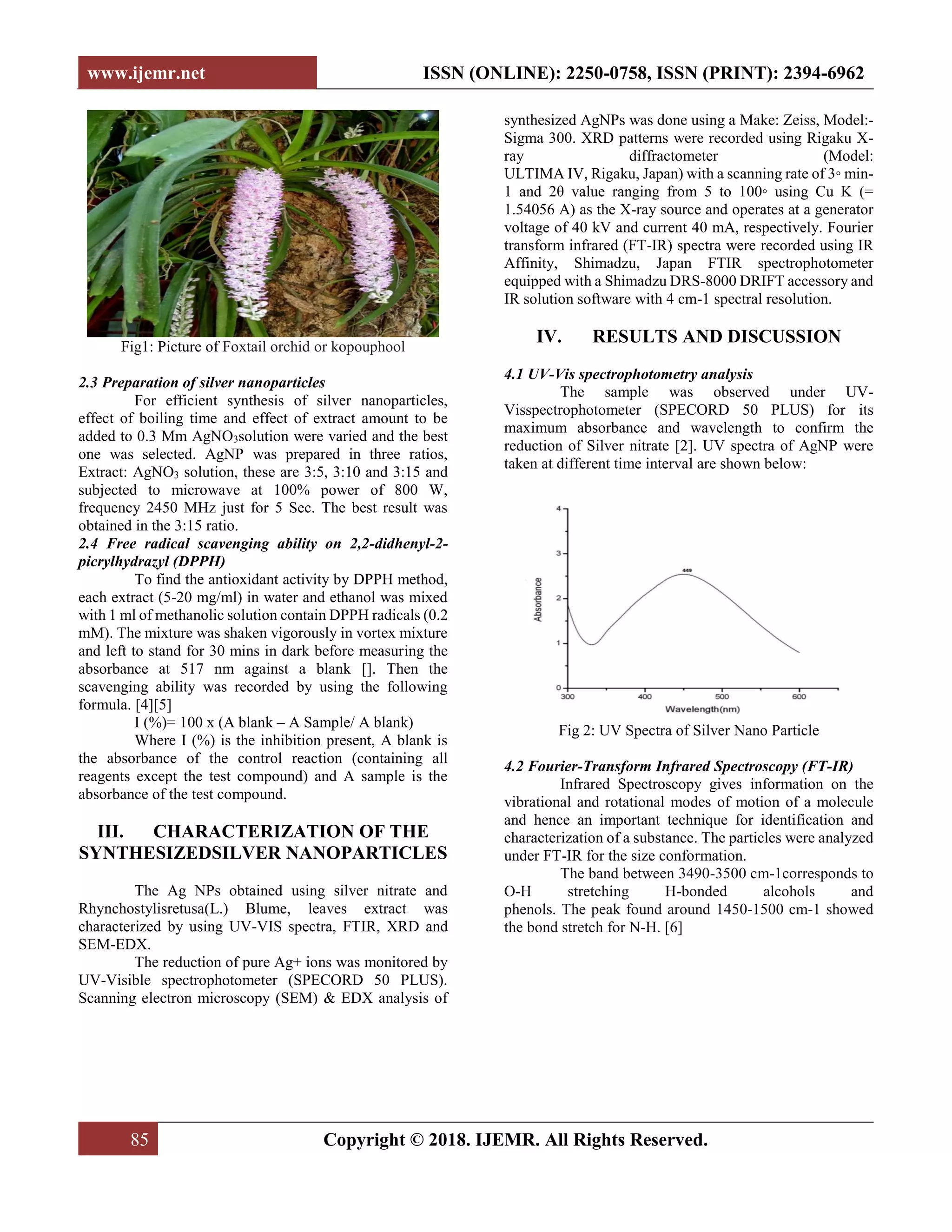 Microwave Assist Green Synthesis of Silver Nano Particles Using ...