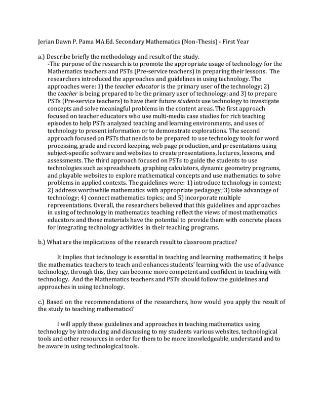 Paper #1 ict in math | PDF