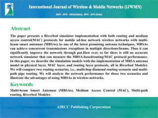 RIVERBED-BASED NETWORK MODELING FOR MULTI-BEAM CONCURRENT TRANSMISSIONS | PPT