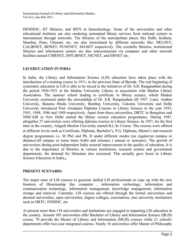 LIS EDUCATION | PDF