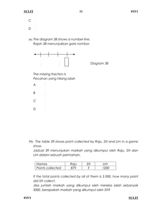 math year 4 paper 1 | DOC