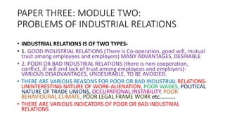 PAPER 1 NEP MODULE 2 PROBLEMS OF INDIAN INDUSTRIAL RELATIONS (1).pptx