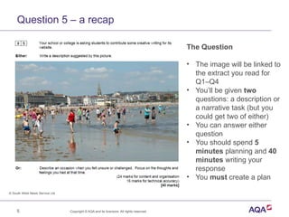 Paper 1 Question 5 english language gcse | PPTX